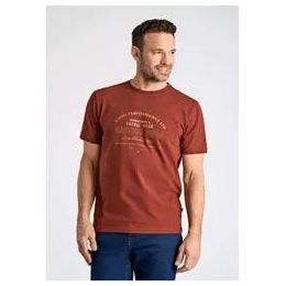 T-Shirt Bison "T-Shirt Comfort Fit", Herren, Gr. 3XL, dk rot, Obermaterial: 95% Baumwolle, 5% Elasthan, l&auml;ssig geschnitten, Rundhals, Shirts T-Shirt