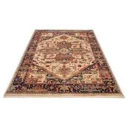 Wollteppich Theko "Saharna 2886" Gr. 7, beige, B:250cm H:10mm L:350cm, Wolle, Teppiche, Fransenteppich, reine Wolle, Orient-Optik, mit Fransen