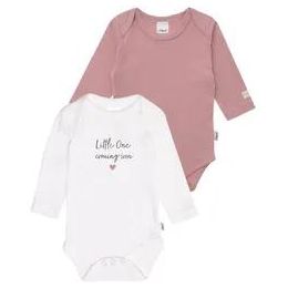 Body Liliput "Little One coming soon", Jungen, Gr. 62/68, EURO-Gr&ouml;&szlig;en, rosa (rosa, wei&szlig;), 100% Baumwolle, bedruckt, Bodys Body, 2er-Pack mit Druckkn&ouml;pfen