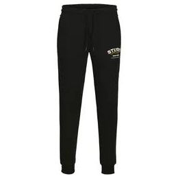 Jack & Jones Sweathose JACK & JONES "JPSTGORDON YUKI SWEAT PANTS BF", Herren, Gr. XS, N-Gr, schwarz, Web, Obermaterial: 60% Baumwolle, 40% Polyester, unifarben, regular fit kn&ouml;chellang, Hosen Sweathose