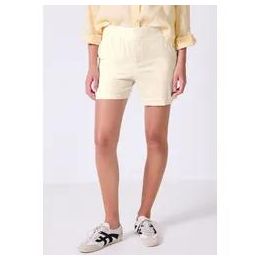 Shorts STREET ONE STUDIO, Damen, Gr. 46, velvet cream, Jersey, 95% Viskose, 5% Elasthan, unifarben, loose fit kurz, Hosen Shorts, High Waist