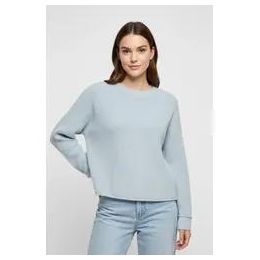 Strickpullover Only "ONLIBI LS RIB LOOSE PULLOVER CC KNT", Damen, Gr. XL, cashmere blau detail:melange, Strick, Obermaterial: 50% Viskose, 27% Nylon, 23% Polyester, meliert, relaxed fit normal, Rundhals, Rippb&uuml;ndchen, Pullover Strickpullover