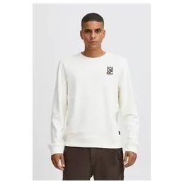 Rundhalspullover Blend "BHSweatshirt", Herren, Gr. 3XL, wei&szlig; (vanilla ice), Sweatware, 100% Baumwolle, bedruckt, Basic, regular fit normal, Rundhals, eingesetzt, Pullover Rundhalspullover, Klassischer Sweatpullover mit Rundhalsausschnitt