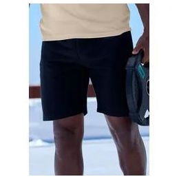 Funktionsshorts, Herren, Gr. L (52/54), XXL, schwarz, Obermaterial: 50% Polyester, 45% Baumwolle, 5% Elasthan, LE JOGGER PERFORMANCE, bedruckt, kontrastfarbene Details, unifarben mit Farbeinsatz, bequem kniefrei, Hosen, Perfomance Shorts mit Kontrast-Kordel und Rei&szlig;verschlusstaschen