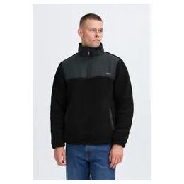 Pl&uuml;schjacke Blend "BHMTortex", Herren, Gr. XXL, schwarz, 100% Polyester, colorblocking, normal normal, ohne Ausschnitt, elastischer Bund, Jacken, L&auml;ssiger Troyer in Teddy-Optik