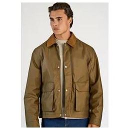Fellimitatjacke LINDBERGH "Casual Jacke Comfort Fit", Herren, Gr. L, dk army, Obermaterial: 68% Baumwolle, 32% Polyamid; Futter: 100% Baumwolle, Jacken