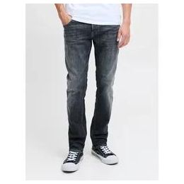 Jack & Jones Slim-fit-Jeans JACK & JONES "JJIGLENN JJCOLE AM 48X 50SPS", Herren, Gr. 28, L&auml;nge 32, blau (blau, denim), Denim/Jeans, Obermaterial: 85% Baumwolle, 13% Polyester, 2% Elasthan, Abriebeffekte, slim fit kn&ouml;chellang, Jeans Slim-fit-Jeans