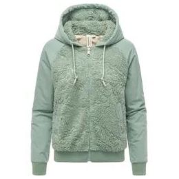 Pl&uuml;schjacke Ragwear "Talianita YOUMODO", Damen, Gr. M (38), mint, Material: 100% Polyester, gerade h&uuml;ftlang, hoch geschlossener Ausschnitt, &Auml;rmel ohne &Auml;rmelschlitz Rippb&uuml;ndchen, Jacken, Leicht gef&uuml;tterte Teddyjacke mit Kapuze