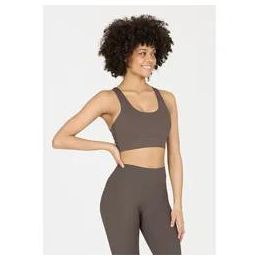 ENDURANCE ATHLECIA Sport-BH ATHLECIA "Gaby", Damen, Gr. L, braun, 75% Polyamid, 25% Elasthan, unifarben, BHs Sport-BH, mit mittelhohem Support und Quick-Dry-Funktion