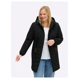 Steppjacke sheego, Damen, Gr. 42, schwarz, 94% Polyester, 6% Elasthan, Wattierung:100% Polyester, unifarben, Jacken Steppjacke