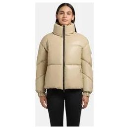 Steppjacke Khujo "Khalia", Damen, Gr. XL (42), beige, Obermaterial: 100% Polyurethan. Innenfutter: 100% Polyester. Wattierung: 100% Polyester. Beschichtung: 100% Polyurethan, loose fit h&uuml;ftlang, hoch geschlossener Ausschnitt, &Auml;rmel ohne &Auml;rmelschlitz elastischer Bund, Jacken Steppjacke, Gesteppte Damen Winterjacke in Lederoptik