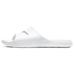 Badesandale Nike SPORTSWEAR "VICTORI ONE SHOWER SLIDE", Herren, Gr. 47,5, schwarz-wei&szlig; (wei&szlig;, schwarz), Synthetik, kontrastfarbene Details, unifarben, Schuhe Schlappen Badeschuh Badelatschen Pantolette Sommerschuh, Badelatschen