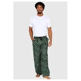 Lousy Livin Underwear Stoffhose LOUSY LIVIN "Pant Leroy", Herren, Gr. M, EURO-Gr&ouml;&szlig;en, olivgr&uuml;n, 100% Baumwolle, lang, Hosen Stoffhose, mit Leoparden Print