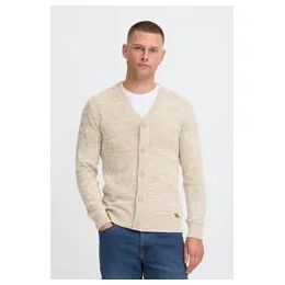 Strickjacke Blend "BHDamon", Herren, Gr. 3XL, bone wei&szlig;, Grobstrick, 70% Baumwolle, 30% Polyester, meliert, normal normal, V-Ausschnitt, Rippstrickb&uuml;ndchen, Strickjacken Strickjacke, Gem&uuml;tliche Strickjacke mit Knopfleiste