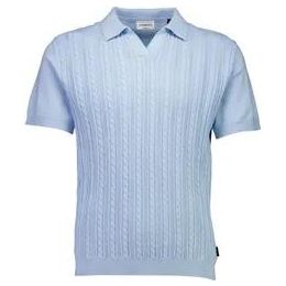 Poloshirt LINDBERGH "Poloshirt Relaxed Fit", Damen, Gr. XL, sky blau, Obermaterial: 100% Baumwolle, l&auml;ssig geschnitten, V-Ausschnitt, Shirts