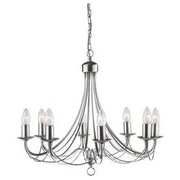 Searchlight Kronleuchter "Maypole 8Lt Pendant", silber (satin, silber), 8, &Oslash; 60cm H: 50cm, 1 Stk., Leuchten, Kronleuchter