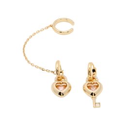 Swarovski Ohrringe Damen Gr&ouml;&szlig;e One Size gold / rosa