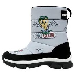 Snowboots DOGO "Nortia Winterboot / Snowboot Looney Tunes Ski Club Damen", Damen, Gr. 39, Normalschaft, grau, Polyurethan, Schuhe Snowboots, Handgefertigt
