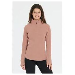 Funktionsshirt WHISTLER "Kajsa", Damen, Gr. 48, braun, 92% Polyester, 8% Elasthan, unifarben, normal, hoch geschlossener Ausschnitt, Shirts Funktionsshirt, mit w&auml;rmendem Stehkragen und Halbrei&szlig;verschluss