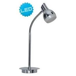 N&auml;ve N&Auml;VE LED Tischleuchte "Chromey", grau (chrom), 1, &Oslash; 12cm H: 45cm, 1 Stk., Leuchten, 1 Spot an flexibel biegbarem Hals chromfarben, Licht warmwei&szlig;, H: 45cm, LED Tischleuchte