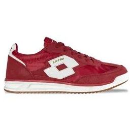 Sneaker Lotto, Herren, Gr. 40, rot, wei&szlig;, Synthetik, mehrfarbig, Schuhe Sneaker, - in angesagtem Retrodesign