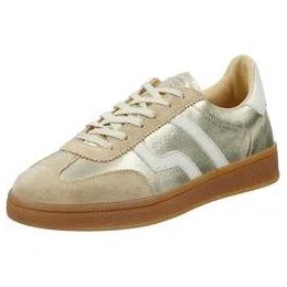 Sneaker Gant "Cuzima", Damen, Gr. 39, goldfarben, Leder, Veloursleder, metallic, Schuhe Sneaker, Retro Sneaker, Schn&uuml;rschuh im Metallic Look