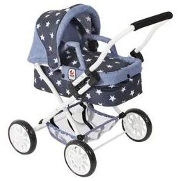 Bayer Chic 2000 Puppenwagen CHIC2000 "Smarty, Mini-Kuschelwagen", blau (sternchen), Puppenwagen, KinderB:56cm H:56cm T:56cm, Kunststoff, Metall, Stoff, mit herausnehmbarer Tragetasche, B:56cm H:56cm T:56cm