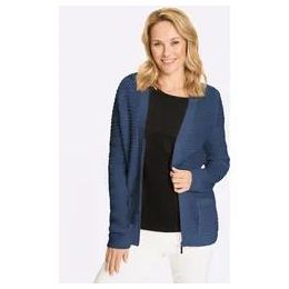 Cardigan Classic Basics, Damen, Gr. 48, jeansblau, 100% Polyacryl, unifarben, Strickjacken