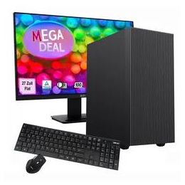 Hyrican GAMEMAX PC-Komplettsystem "MegaDeal Multimedia-PC 2721 AMD Ryzen 5 5600GT 16GB 480GB SSD", Energieeffizienz: E (A-G), schwarz, Microsoft Windows 11 Home (64 Bit), 16 GB RAM 480 GB SSD, Computer_Komplettsysteme, Windows 11 + MSI PRO MP273A Monitor, 69cm (27")