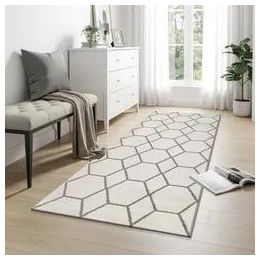 Teppich Sanat "Trellis", creme, B:80cm H:10mm L:200cm, Kunstfaser, Teppiche, Teppich, Kurzflor, skandi, boho, auch als L&auml;ufer und in rund
