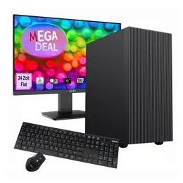 Hyrican GAMEMAX PC-Komplettsystem "MegaDeal Multimedia-PC 2720 AMD Ryzen 5 5600GT 16GB 480GB SSD", Energieeffizienz: E (A-G), schwarz, Microsoft Windows 11 Home (64 Bit), 16 GB RAM 480 GB SSD, Computer_Komplettsysteme, Windows 11 + MSI PRO MP2412DE Monitor 60cm (24")