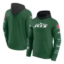 Kapuzenpullover Fanatics "Fanatics Hoodie New York Jets Patched Out Fleece", Damen, Gr. L, gr&uuml;n, 60% Baumwolle, 40% Polyester, Pullover Kapuzenpullover