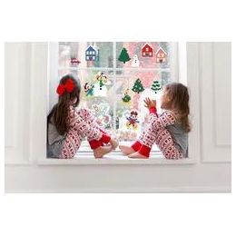 Fototapete Komar "Fenstersticker - Disney Mickey Mouse Joyful - Gr&ouml;&szlig;e 30 x 30 cm", bunt, B:30m H:30m, Kunststoff, Tapeten