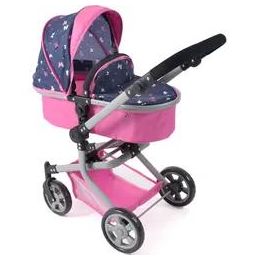 Bayer Chic 2000 Kombi-Puppenwagen CHIC2000 "Mika", bunt (butterfly rosa), Puppenwagen, KinderB:41cm H:82cm T:73cm, Kunststoff, Metall, Stoff, mit schwenkbaren Vorderr&auml;dern, B:41cm H:82cm T:73cm