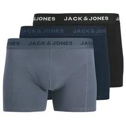 Jack & Jones PlusSize Trunk "JACJEREMIAH SOLID TRUNKS 3 PACK PLS", Herren, Gr. 3XL, 3 Stk., navy blazer pack:schwarz, vintage indigo, Jersey, Obermaterial: 95% Baumwolle, 5% Elasthan, JACK & JONES PLUSSIZE, unifarben, bequem, Unterhosen