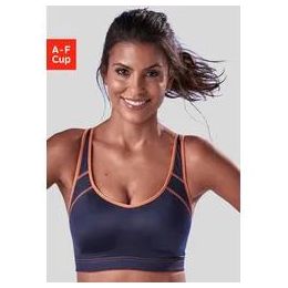 Sport-BH Lascana ACTIVE, Damen, Gr. 80, Cup E, blau (nachtblau), Microtouch, Obermaterial: 76% Polyamid, 24% Elasthan, BHs Sport-BH, mit integrierten Schalen im Cup
