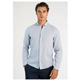 Leinenhemd LINDBERGH "Leinenhemd Relaxed Fit", Herren, Gr. L, Normalgr&ouml;&szlig;en, lt blau, Obermaterial: 55% Leinen, 45% Baumwolle, Hemden