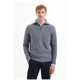 Stehkragenpullover NO EXCESS "NO EXCESS Wollpullover mit hohem Rei&szlig;verschluss", Herren, Gr. S, washed blau, 41% Acryl, 31% Baumwolle, 17% Nylon, 8% Wolle, 3% Elasthan, Pullover Stehkragenpullover