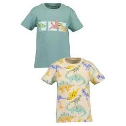 T-Shirt Blue Seven "Blue Seven 2er Pack Jungen T-Shirts mit Dinosauriern", Jungen, Gr. 128, m001, multipack 1, 100% Baumwolle, normal, Rundhals, Shirts T-Shirt