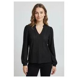Blusenshirt Only "ONLMELANIE L/S SPLIT TOP JRS", Damen, Gr. L, schwarz, Jersey, Obermaterial: 98% Polyester, 2% Elasthan, unifarben, regular fit, Rundhals, Shirts Blusenshirt