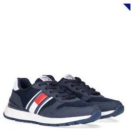 Sneaker Tommy Hilfiger, Herren, Gr. 36, blau, wei&szlig;, Lederimitat, Textil, Schuhe Sneaker, Running Sneaker, Schn&uuml;rschuh im Materialmix