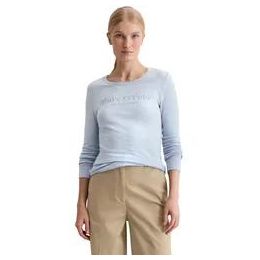 Marc O'Polo Langarmshirt MARC O'POLO "aus Slub Jersey", Damen, Gr. M, soft sea, Obermaterial: 100% Baumwolle, unifarben, Basic, regular fit, Rundhals, normaler Saum, Shirts Langarmshirt