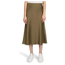 BETTY & CO Midirock BETTY & CO "Damen mit elastischem Bund", Damen, Gr. 38, dusty olive, Satin, Obermaterial: 100% Polyester, figurumspielend lang, R&ouml;cke