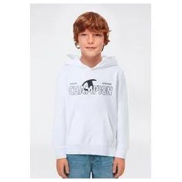 Kapuzensweatshirt Champion "Graphic Terry Hoodie", Jungen, Gr. XL (164/170), wht, Obermaterial: 54% Baumwolle, 46% Polyester, Sweatshirts, mit Kapuze, f&uuml;r Kinder, bequeme Passform