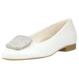 Ballerina Paul Green "Paul Green Ballerinas Glattleder", Damen, Gr. 37,5, ivory, Glattleder, Schuhe Ballerina