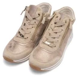 Schn&uuml;rboots Ara "OSAKA", Damen, Gr. 8 (42), sand, Glattleder, Veloursleder, Schuhe Schn&uuml;rboots, High Top-Sneaker, Schn&uuml;rschuh, Freitzeitschuh in Komfortweite G