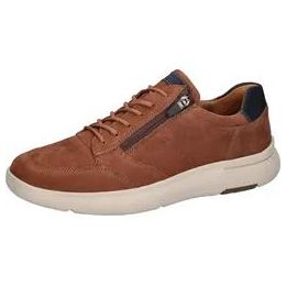 Waldl&auml;ufer Sneaker WALDL&Auml;UFER "HEIKO", Herren, Gr. 8,5 (42,5), cognac, marine, Nubukleder, unifarben mit Farbeinsatz, Schuhe Sneaker, Komfortschuh, Halbschuh in Bequemweite H (= sehr weit)