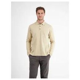 Langarm-Poloshirt Lerros "Lerros Herren-Langarmpolo in Waffeloptik", Herren, Gr. XXL, foam wei&szlig;, 100% Baumwolle, Shirts