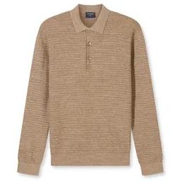 Strickpullover OLYMP "OLYMP Casual Strick", Herren, Gr. XL, nougat, 100% Baumwolle, Pullover Strickpullover