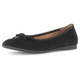 Ballerina Gabor "Eleganter Ballerina Rauleder", Damen, Gr. 38, schwarz, Schuhe Ballerina